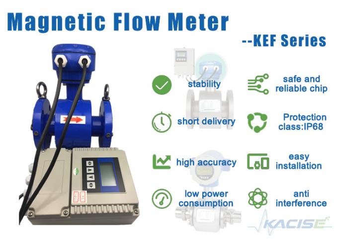 12V IP68 WaterProof Magnetic Flow Meter Low Power Consumption Blue Color