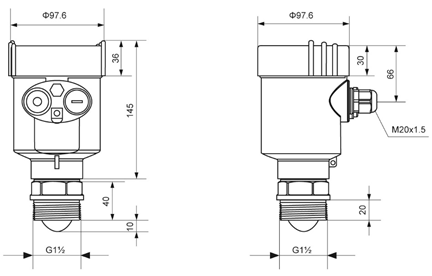 4 - 20mA RS485 Dual Output Radar Level Sensor For Continuous Level ...